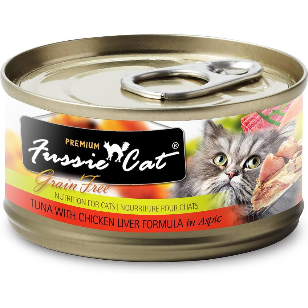Fussie Cat Canned Premium Tuna With Chicken Liver In Aspic [80g X 24ca ...